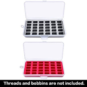Bobbin Holder Storage Case Sewing Box Thread Organizer Holds 60pcs Bobbins for Brother Sewing Machine- 2pack(Box Only)