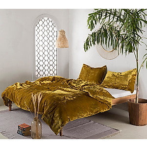 Labhanshi Velvet Duvet Cover (Lime Green, Queen 90x90 Inch)