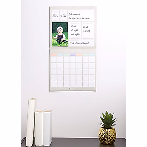 Pearhead Baby's First Year Calendar, Track Every Milestone and Memory, Full Year Milestone Tracker, Baby Keepsake, Gift For Baby Girl and Baby Boy, Gray Chevron