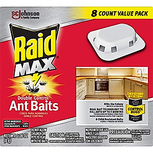 Raid Max Double Control Ant Baits, 8 CT 0.28 Ounce (Pack of 2)