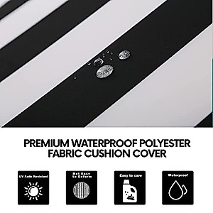 idee-home Outdoor Chair Cushions Set, Thick Outdoor Seat Cushion Waterproof Patio Furniture with Ties, Dining Indoor Chair Pads