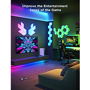 Govee Glide Hexa Pro Light Panels, RGBIC 3D Hexagon Wall Lights, Wi-Fi LED Creation Light with Music Sync, Works with Alexa Google Assistant for Living Room, Bedroom, Gaming Rooms, 10 Pack