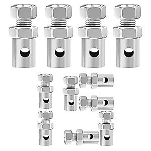 Tongze 15pcs Brake/Throttle Cable Ends: 1/8" Universal Cable Stop Clamp Repair Parts for Go-kart| Bicycle| Motorcycle| Scooter| Motorized Bike| Garden Tractor| Lawn Mower