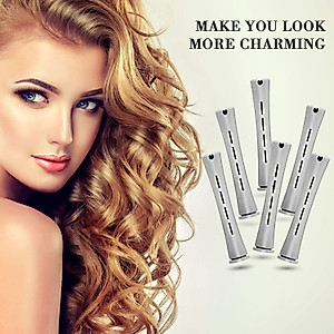 WILLBOND 36 Pieces Cold Wave Rod Hair Perm Rods Hair Rollers Perming Curlers with Steel Rat Tail Comb for Hairdressing Styling