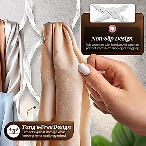 Flexzion Scarf Organizer for Closet - 28 Slot Scarf Hanger Hijab Organizer, Space Saver for Socks, Shawls, Ties, Towels, Belts, Multi Purpose Hanging Rack Storage, 2 Pack Colors May Vary