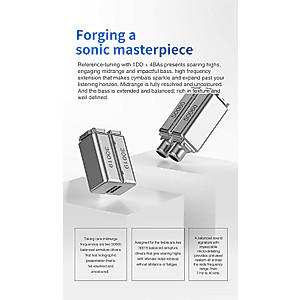 Senlee TRN V90 in Ear Hearphones 4BA 1DD Five Drivers Hybrid in Ear Monitors, TRN HiFi Earbuds1DD + 4BA with 3.5mm Plug 2pin 0.75mm Detachable Cable(with Mic, Midnight)