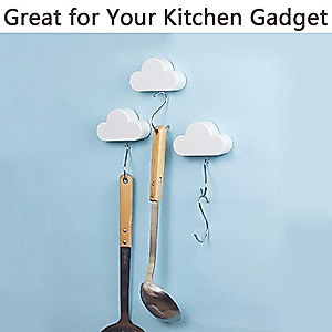 Hikinlichi Magnetic Key Holders Adhesive Key Hanger Organizer 2 Pack White Cloud Key Ring Keychains Hooks Racks 4 Strong Magnets Decorative Wall Mount Holder Fridge Magnets Wall Door Entryway Kitchen