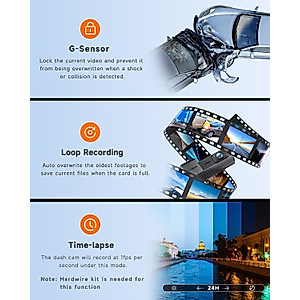 Dash Cam 4K WiFi Front Dash Camera for Cars, E-YEEGER Car Camera 2160P Wireless Mini Dashcams with App, Driving Recorder with 24H Parking Mode, Night Vision, G-Sensor, Free 32G Card, Support 256G Max