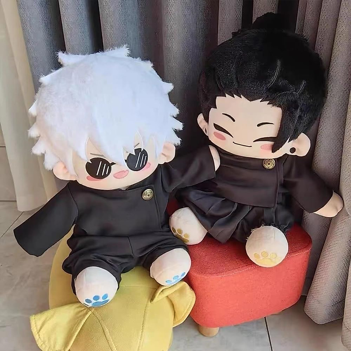 QAHEART 2pcs Geto Suguru Soft Figure Hug Pillow, 40cm Anime JJK Figure Dress UP Changing Cloth Figure Throw Pillow Home Sofa Decoration Collectible for Fans