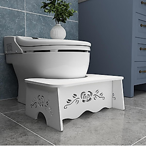 Squatting Toilet Stool for Adults, Poop Stool for Squatting Posture, Sturdy Toilet Step Stool, Steps Squat Stool Detachable Wood-Plastic Composites, Environmentally Friendly Materials, Easy to Wash