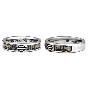 Harley-Davidson Women's Ring, Black Ice Crystals Bar & Shield Band HDR0360 (8)