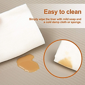 SinhRinh Drawer and Shelf Liner, 12IN x 10FT Non Slip Non Adhesive Cabinet Liner for Kitchen and Desk - Beige Ribbed