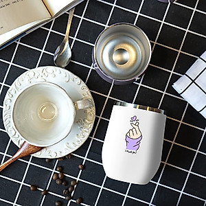 KPOP Insulated Wine Tumbler- 12 oz Stainless Steel Cup with Lid for Coffee, Juice, Water, & Wine - Tumbler Gift for KPOP Fans