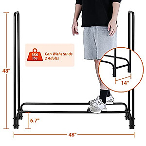 SINGLYFIRE 4ft Firewood Rack Outdoor Firewood Holder Fire Wood Rack Heavy Duty Log Rack for Patio Deck Easy Assemble Firewood Log Storage Stand for Outdoor Indoor Fireplace Tool