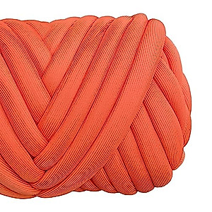 Gazechimp 250G Chunky Yarn Arm Knitting Yarn Polyester Yarn Length 787inch DIY Crochet Bulky Yarn Jumbo Tubular Yarn for Weaving Throw Baskets, Orange