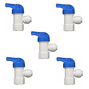 Ball Valve for RO Water Tank Ball Quick Connect Fitting 1/4-Inch - 1/4-Inch Reverse Osmosis Water Valve Filter System Pack of 5
