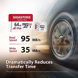 [Gigastone] 64GB 2-Pack Micro SD Card, Camera Plus, MicroSDXC Memory Card for Wyze, Video Camera, Security Camera, Smartphone, Fire tablet, 4K Video Recording, UHS-I U3 A1 V30, 95MB/s, with Adapter