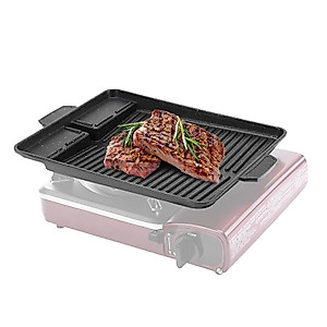 Nonstick Grill Pan, Round Skillet Grill Pan, Nonstick Cooking Skillet, Easy Clean Nonstick Surface, Grill And Griddle Combo, Kitchen Grilling Accessory, Nonstick Stove Top Grill Pan For Meats, Fish