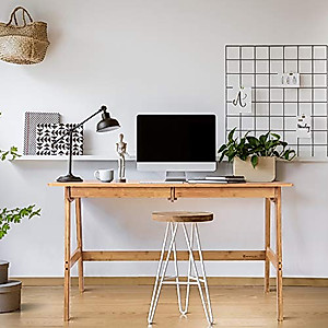 Nnewvante Writing Computer Desk 46" Bamboo Home Office Table with 2 Drawers, Modern Furniture Simple Study Makeup Workstation