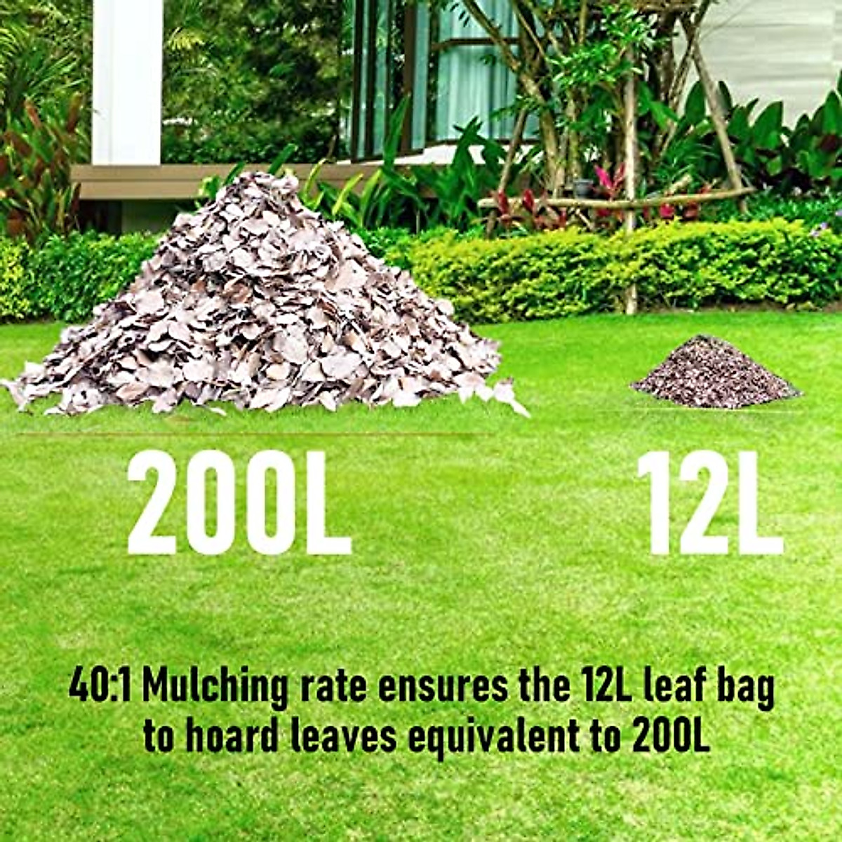 3 in 1 Cordless Leaf Blower Vacuum and Mulcher, 40V Handheld Battery Garden Blower/Vacuum and Shredder with 12L Collection Bag, Wheeled, 35:1 Shredding Ratio, Battery & Charger Included