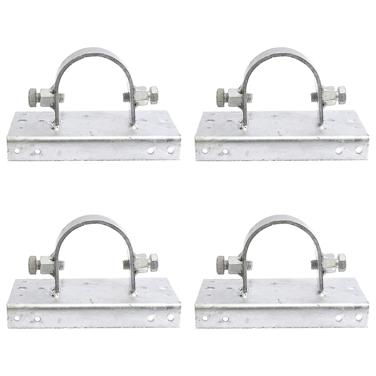 Chain Link Fence 2 1/2" [2 3/8" OD] x 6" Wood to Steel Post Adapters | Adapter Brackets | Wood Fence Steel Post Bracket (Pack of 4)