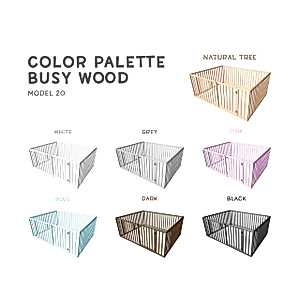 BUSYWOOD Montessori Floor Bed Frame with Rails - Toddler Bed Frame - Montessori Floor Toddler Bed - Floor Bed Frame for Kids - Kids Wooden Bedframe - Montessori Bedroom Furniture (Model 20)