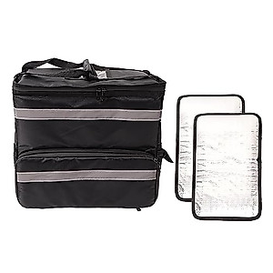 Qiilu Insulated Backpack for Making Food Delivery on Motorbike Food Delivery Backpack Pizza Delivery Backpack, Take Out Food Delivery Thermal Backpack with Expandable Layer, 50L