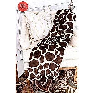 Home Must Haves Ultra Soft Micro Plush Warm Cozy Premium Flannel Bed Sofa Couch Picnic Blanket (Queen 80"x80", Giraffe Skin Print)