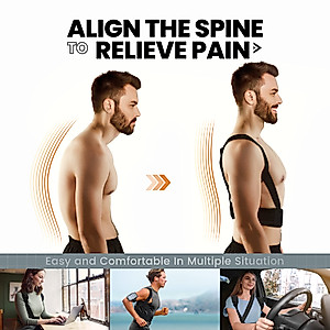 VANRORA Posture Corrector for Women and Men, Back Brace Fully Adjustable & Comfy, Support Straightener for Spine, Back, Neck, Clavicle and Shoulder, Improves Posture and Pain Relief S/M