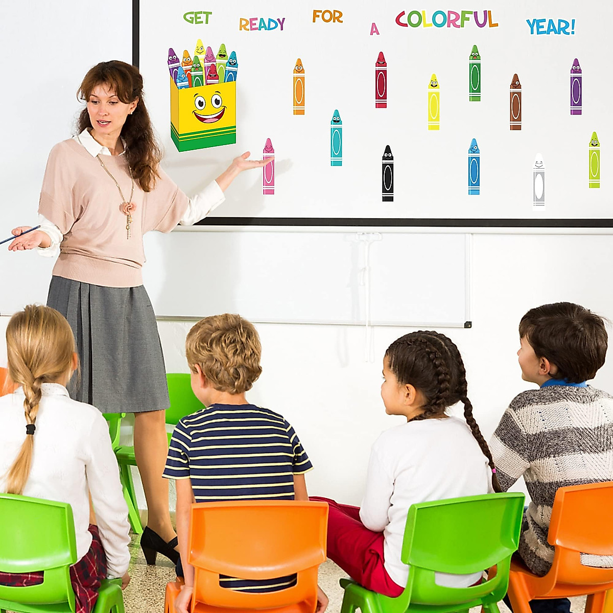 Colorful Crayon Bulletin Board Cutouts for Classroom
