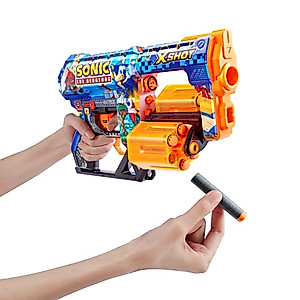 X-Shot Skins Dread Foam Blaster (12 Dart) by ZURU x Sonic The Hedgehog Toy for Kids, Teens, Adults