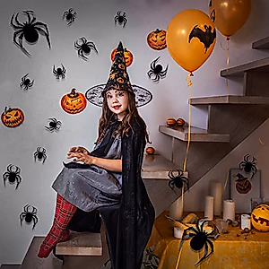 Vanleonet Halloween Wall Decorations DIY 3D Plastic Spider Decoration Stickers Halloween Decor Home Wall Window Indoor Outdoor Scary Spider 60 PCS
