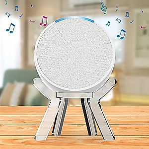 HeyMoonTong Smart Speaker Table Stand - Acrylic Decorative Holder for Echo Pop and Apple Homepod Mini, Exquisite Desktop Decorative Accessories for Office/Room (Clear)