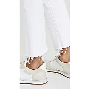 MOTHER Women's The Hustler Ankle Fray Jeans, Fairest of Them All, White, 23