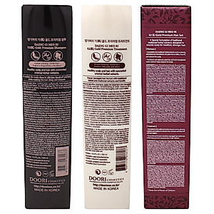Daeng Gi Meo Ri- Ki Gold Premium Shampoo + Treatment Set, Promoting Hair Growth, Effectively Moisture to Dry and Rough Hair, No Artificial Color, 500ml