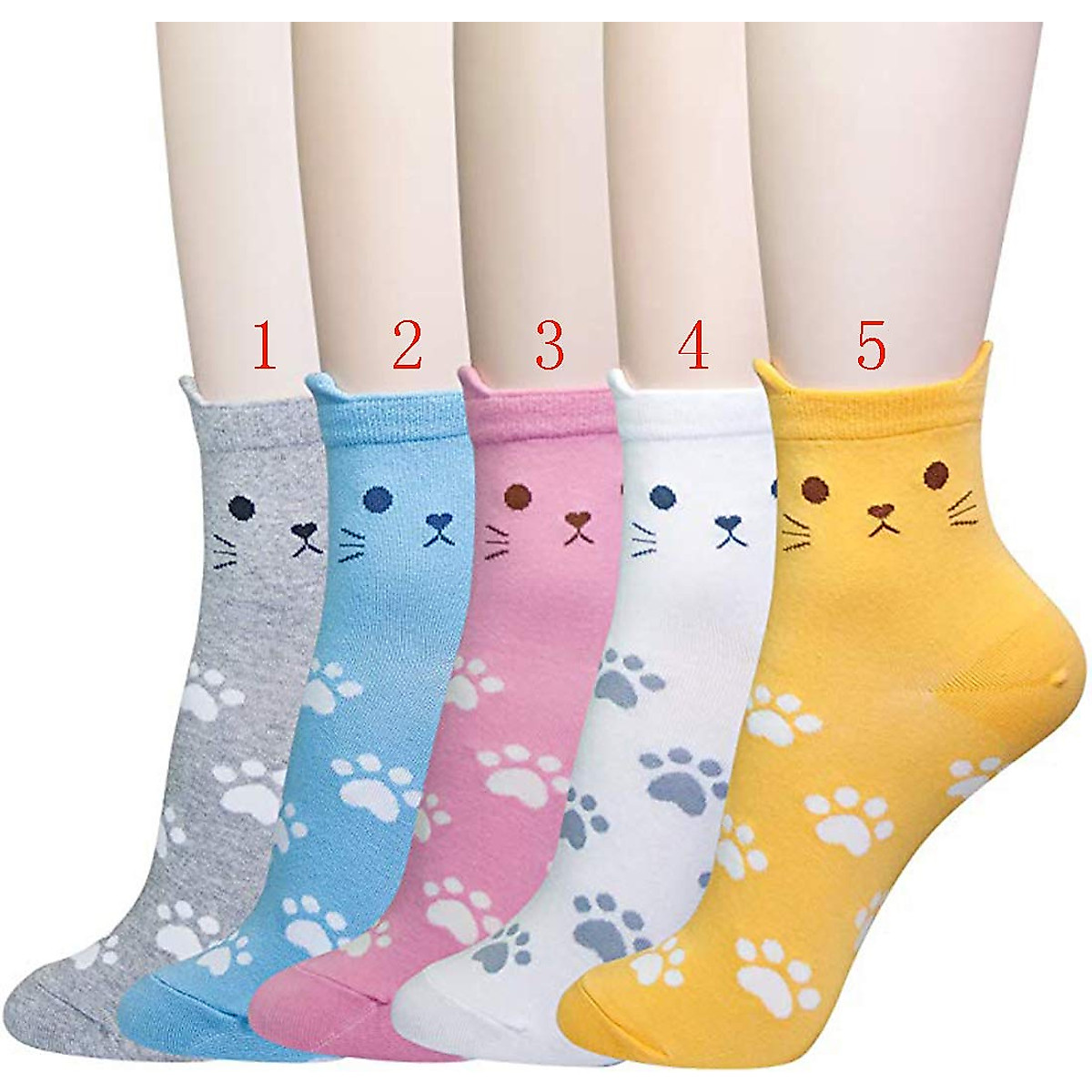 DOBIKULU Womens Grils Cute Animal Cat Socks, Cat Lover Gifts for Women, Female Presents for Mom Lady, Funny Cotton Casual Crew Novelty Socks, Fun Lovely Print Pattern Socks