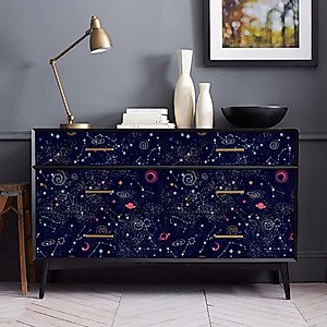 Qoubao Stars Constellations Peel and Stick Wallpaper for Nursery Kids Boys Girls Room Wall Decoration Astronomy Art Mural Removable