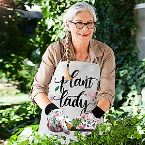 Percozzi Plant Lady Gardening Gifts for Women Gardening Tools Kit with Planting Tools Straw Hat Floral Apron Glove for Her Spring Outdoor Grandmother Horticulture Starter Set of 6