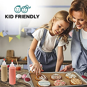 4-Ounce Squeeze Bottles with Red Tip Cap (8-Pack), BPA Free and Latex-Free, Food-Grade Mini-Bottles (120mL) - for Arts and Crafts, Glue, Icing, Griller, Sauces, Dressings, Condiments, Cake Decorating