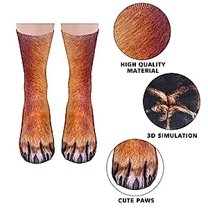 AGRIMONY Funny Socks for Men Women Teens-Fun Animal Dog Paws Socks 3D Casual Novelty Crew Socks Funky Crazy Silly Socks-Valentines Christmas Dog Gifts Stocking Stuffers
