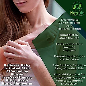 Natrulo Poison Ivy Soap Bar - All Natural Poison Ivy Treatment - Anti-Itch Skin Cleanser Bar for Poison Ivy, Poison Oak & Sumac - Removes Oils, Soothes & Relieves Rashes - 4 oz Bar Made in USA