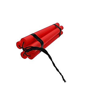 Nicky Bigs Novelties Adult Fake Dynamite Red TNT 6 Stick Bundle Plastic Prank Pretend Explosive Bomb Pack Film Costume Prop