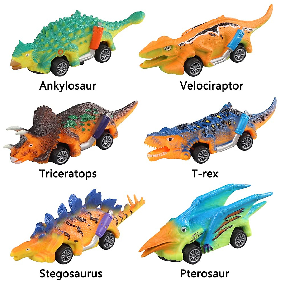 SCKTYZS Kids Dinosaur Pull Back Toy Cars 6 Pack, Mini Animal Push Back Cars Dinosaur Games for Boys Girls,Colorful Monster for Toddlers Ages 3,4,5,6 7 8 Year Old Christmas Birthday Gifts…
