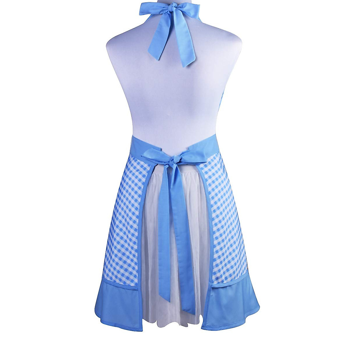 Cute Lovely Unique Design Women Girls Ladies Retro Apron with Chic Pocket for Cooking Kitchen, Blue