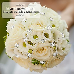 120 Pcs Crystal Snowflake Buttons Christmas Bling Snowflake Rhinestone Diamante Alloy Tiny Button for Crafts Flat Back Snow Embellishments for DIY Wedding Clothes Hair Jewelry Decor (Silver)