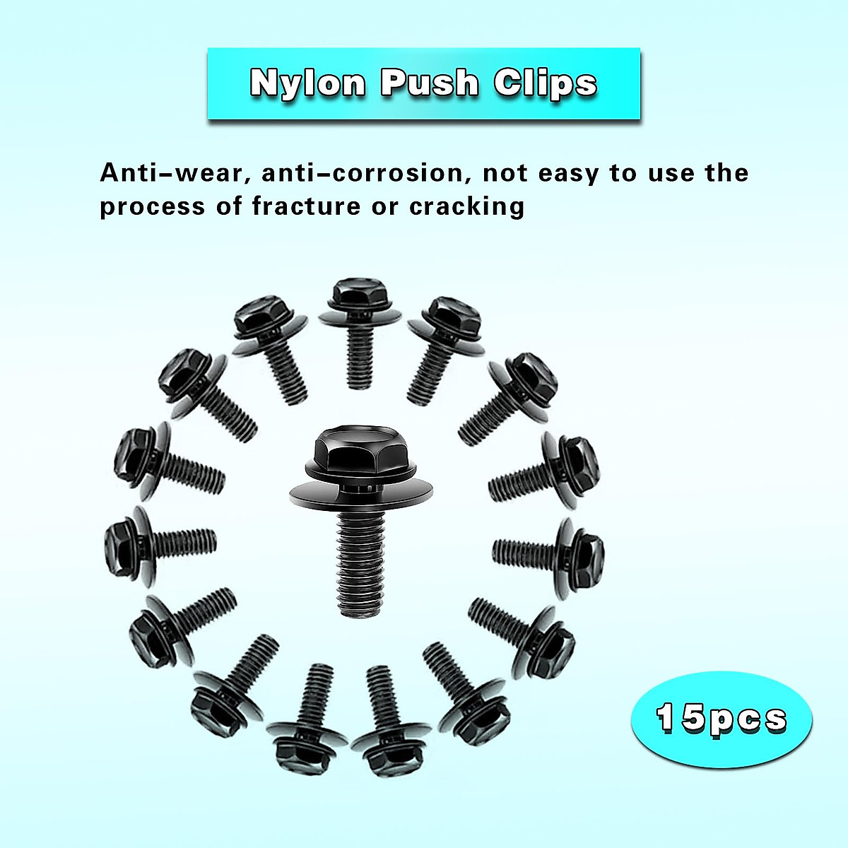 ZBGUN 35 PCS Car Engine Lower Cover Splash Guard Body Bolts Set, Fender Lining Push Rivet Clamp, Universal Metal U-Shaped Clamp Fastening Accessories, Suitable for Most Cars, Trucks, SUVs (Black)