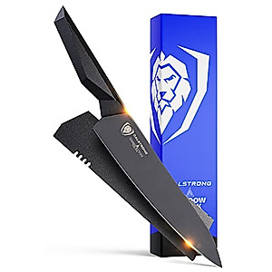 Dalstrong Shadow Black Series Black Titanium Nitride Coated High Carbon 7CR17MOV-X Vacuum Treated Steel Chef Kitchen Knife, 8 Inches, Sheath Included
