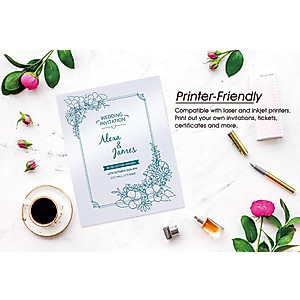 White Shimmer Paper - 100-Pack Metallic Cardstock Paper, 92 lb Cover, Double Sided, Printer Friendly - Perfect for Weddings, Birthdays, Craft Use, Letter Size Sheets, 8.5 x 11 Inches