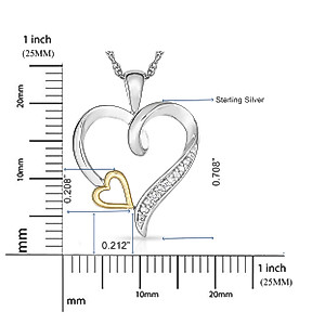 NATALIA DRAKE Dainty Open Diamond Heart Necklace for Women in 10K Yellow Gold and Rhodium Plated 925 Sterling Silver