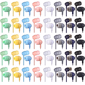 250 Pack Earbuds Bulk Kids Earbuds Headphones Classroom Earphones with Wire Ear Headphones for Schools Classrooms Libraries Children Students Gift (Multi Colors)